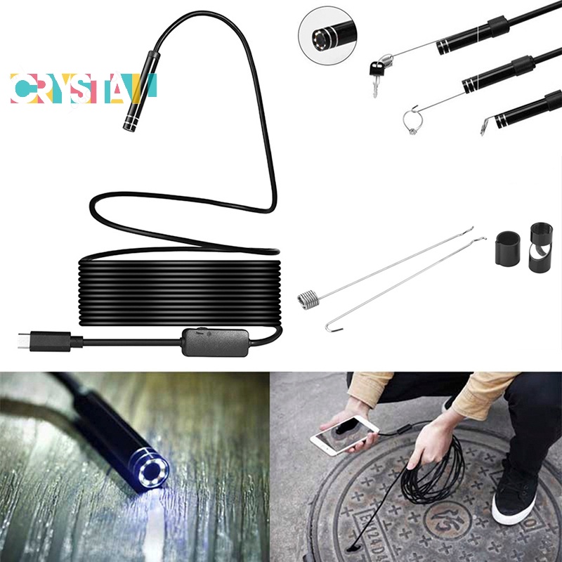 Crystal- Megapixels HD USB C Endoscope Type C Borescope Inspection ...
