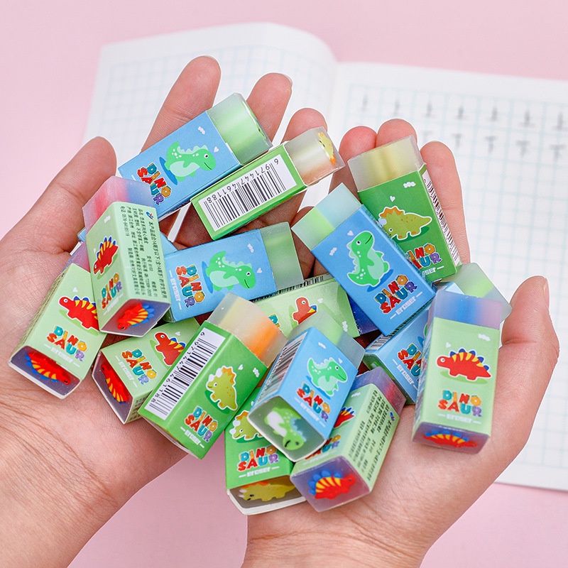 3pcs Cartoon Rubber Dinosaur Animal Eraser Pencil Erasers School Kids ...
