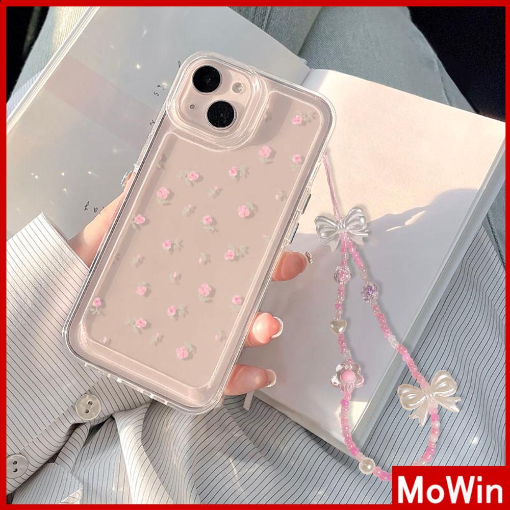 For iPhone 15 Pro Max iPhone Case Clear Case TPU Soft Case Electroplated Button Bow Lanyard ...