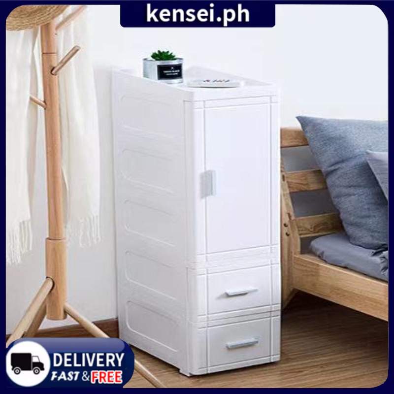25/35cm gap open door drawer storage cabinet bedside table plastic ...