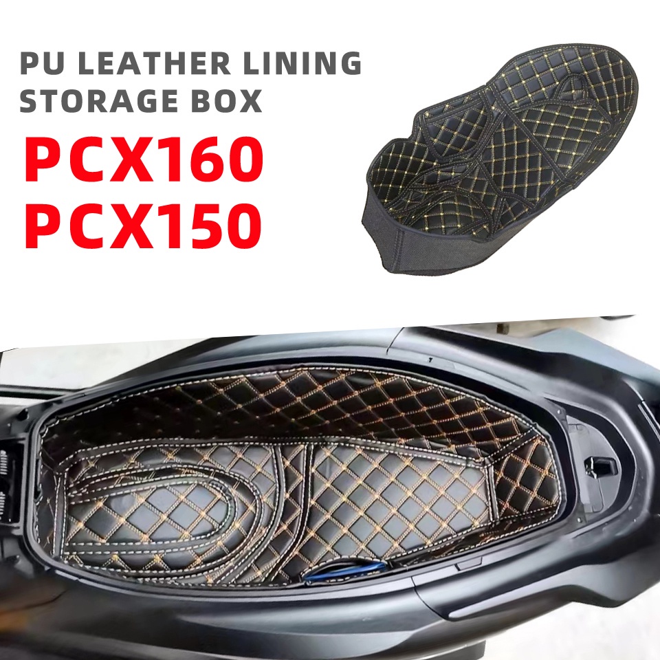 for HONDA PCX150 PCX160 PU Leather Inner Lining of Storage Box Seat Storage SEAT COMPARTMENT ...