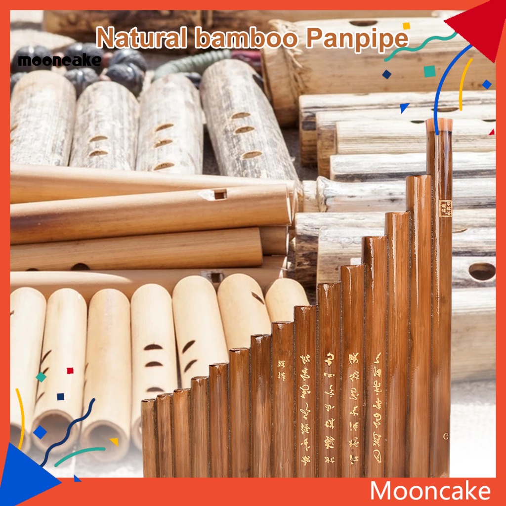 Moon* Pan Flute Correctly Tuned Left-Hand Easy to Learn 15 Pipes ...