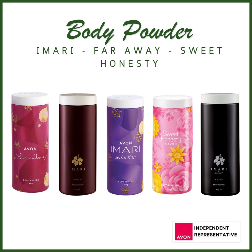 Avon Body Powder 40 grams (FAR AWAY, IMARI ORIGINAL, SEDUCTION, VELVET ...
