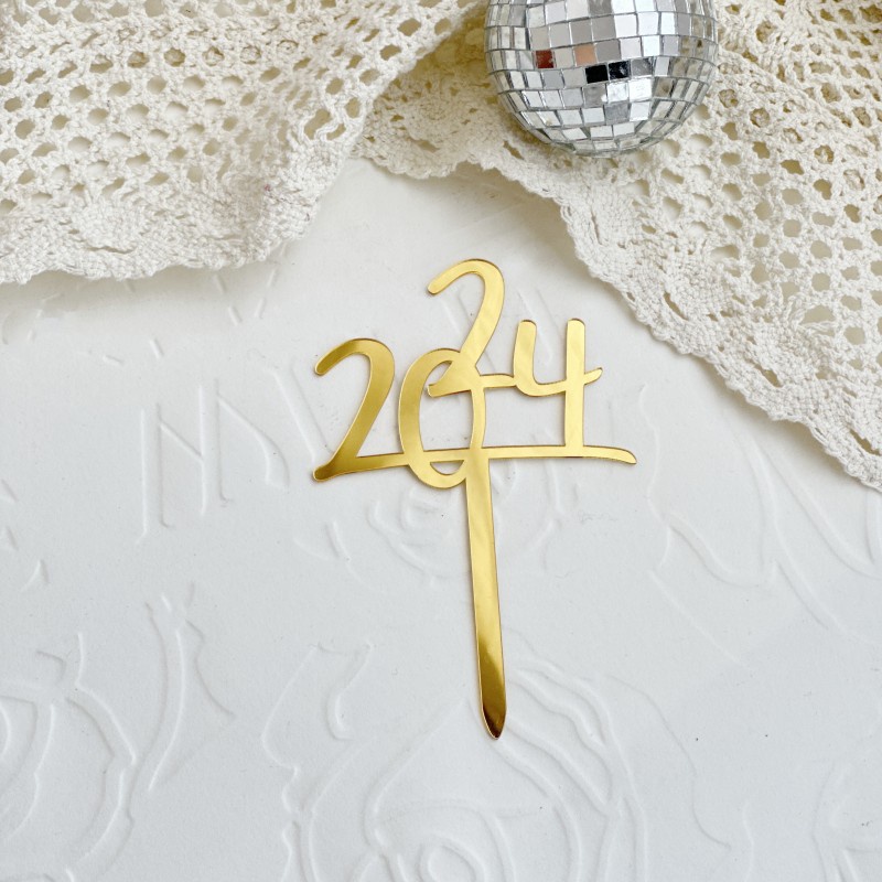 Acrylic Hello 2024 Cake Topper,Welcome 2024 cake decoration,New Year's ...