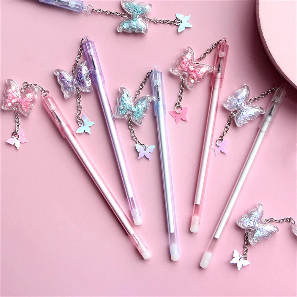 Sweet Butterfly Pendant Ballpoint Pen 0.5mm Black Ink School Supply ...