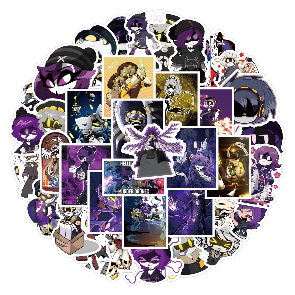 Y&P| Murder Drones Stickers Set Cartoon Graffiti Waterproof Decals Pack ...