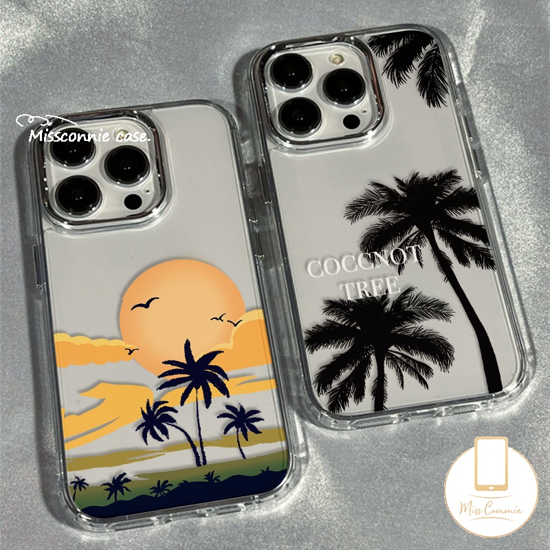 Sunset Scenery Coconut Tree Couple Case Compatible for IPhone 15 11 16 ...