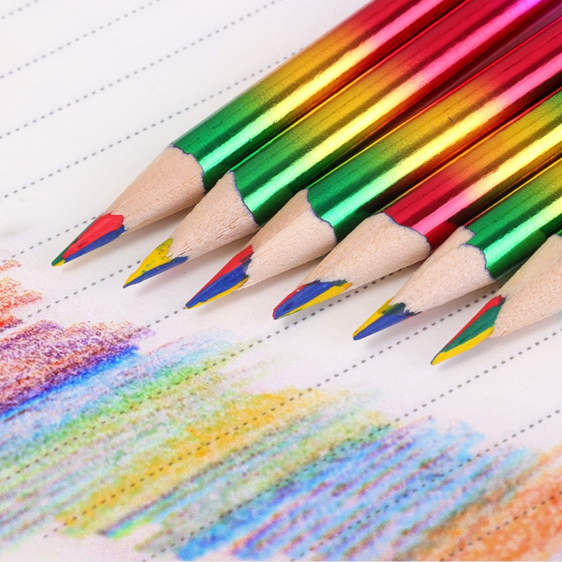 6Pcs Student Drawing Pen - School Art Teaching Stationery - Rainbow ...