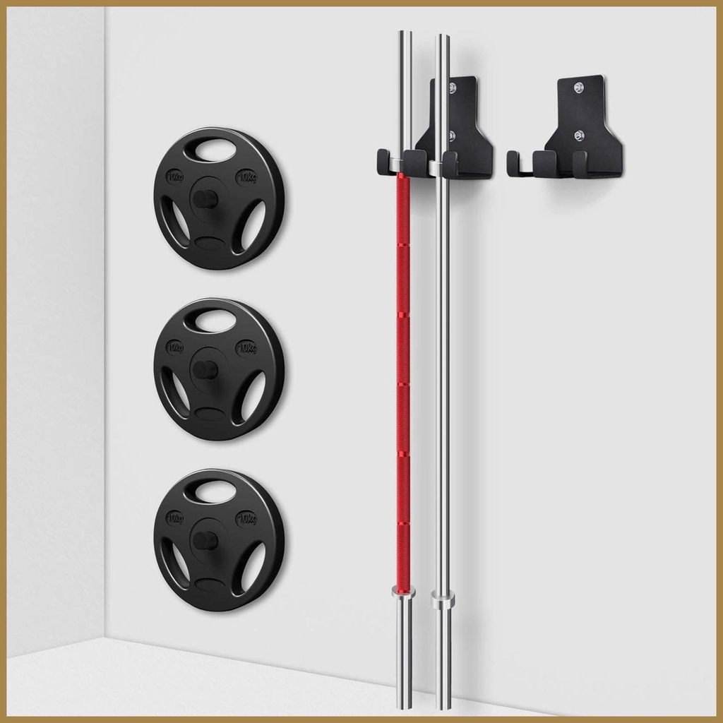 Wall Mounted Barbell Holder Space-Saving Vertical Rack for Barbell Bars ...