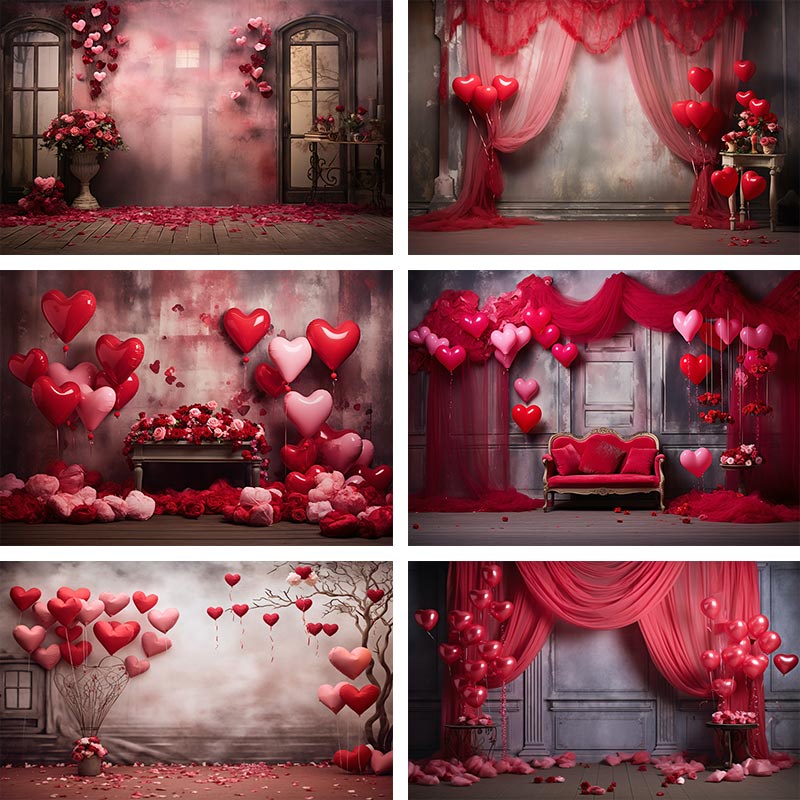 Valentine's Day Backdrop For Photography Lovers Couples Celebrating Red ...