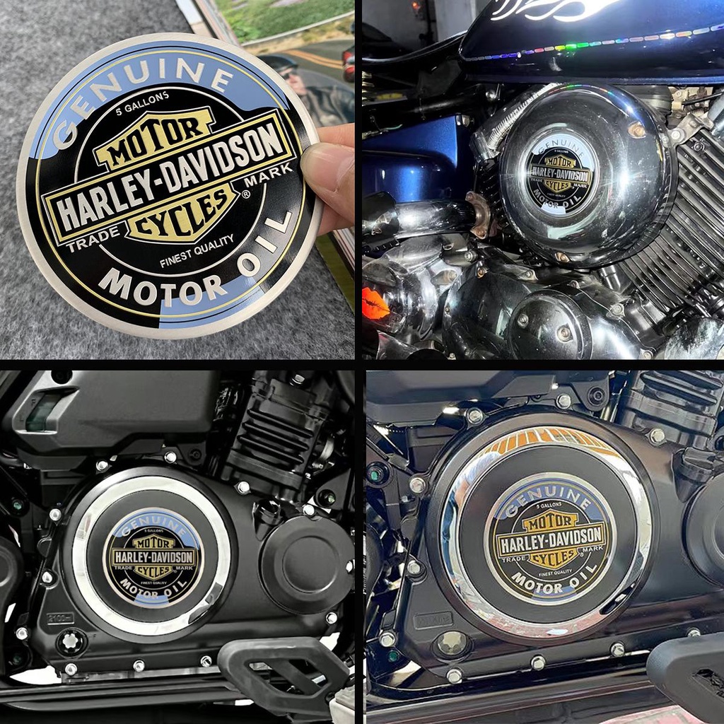 Harley Retro Aluminum Emblem Sticker Suitable for Motorcycle Engine ...
