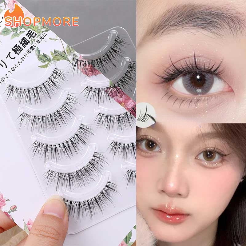 Creative Black Natural Curly Eyelashes Fluffy DIY Segmented Individual ...
