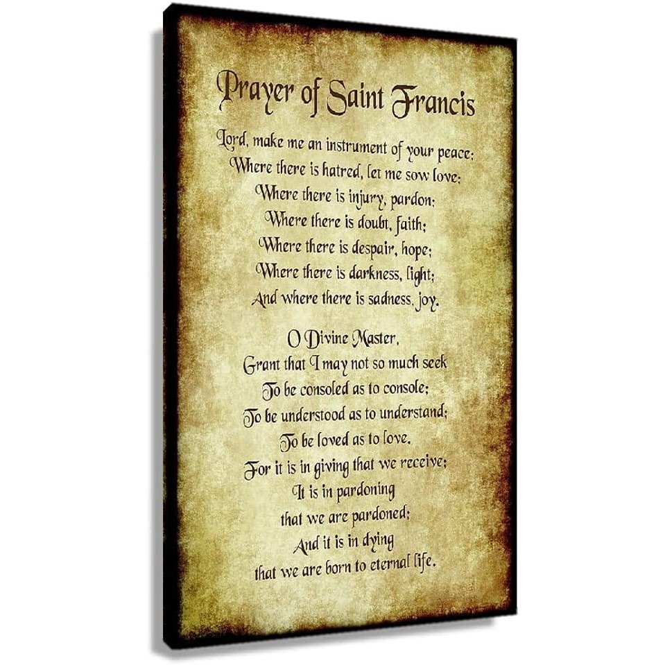Prayer of St Francis Poem Vintage Knowledge Retro Posters For Bathroom ...