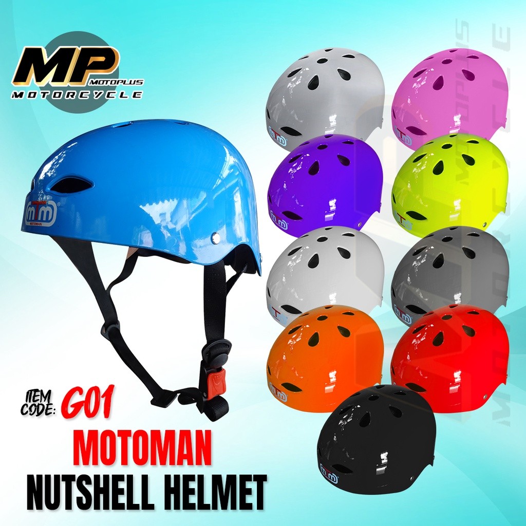 H01 MOTOMAN NUTSHELL HELMET (ITEM CODE G01) | Shopee Philippines