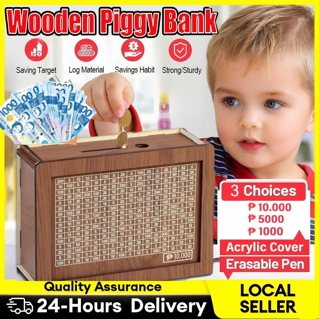 【3 Options】Piggy Bank,Handmade Reusable Money Box, Crafts with Saving ...