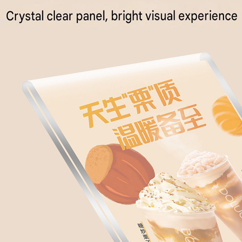Acrylic Table Card Solid Wood Base Vertical Table Card Stand Price Tag ...