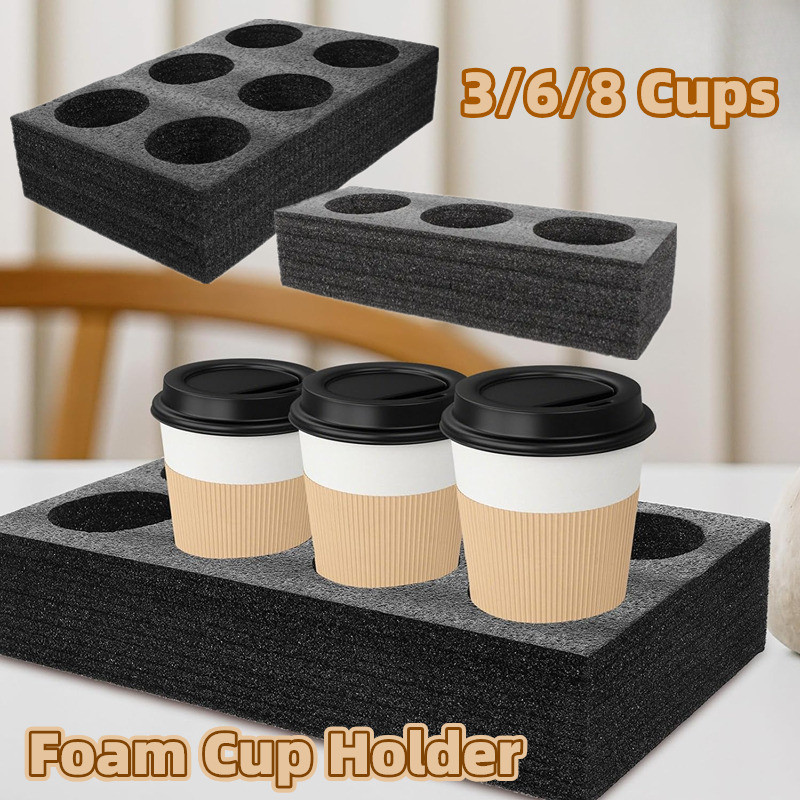 Travel Foam Cup Holder Carrier Takeout Cup Trays Coffee Milktea Holder ...