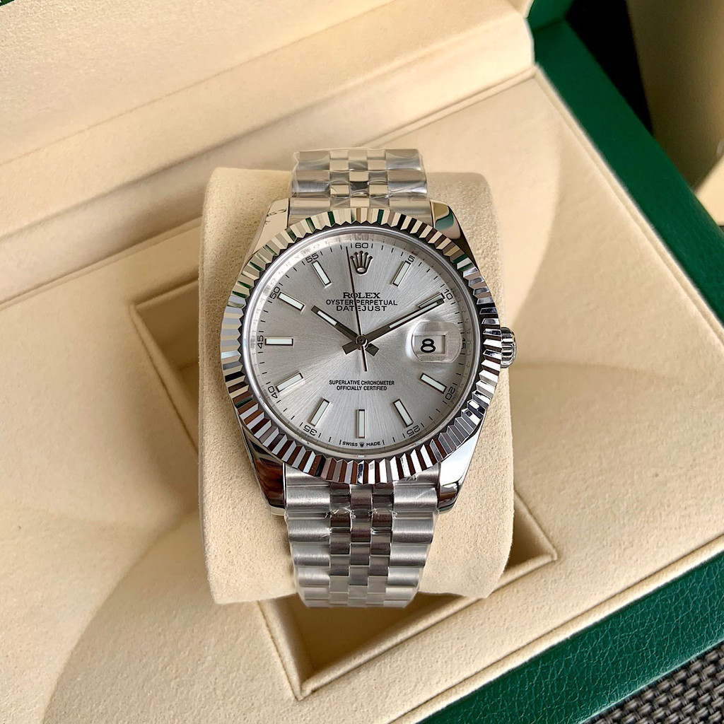 Rolex Datejust 36/41MM RZ172 Simple and Elegant Silver Dial Calendar ...
