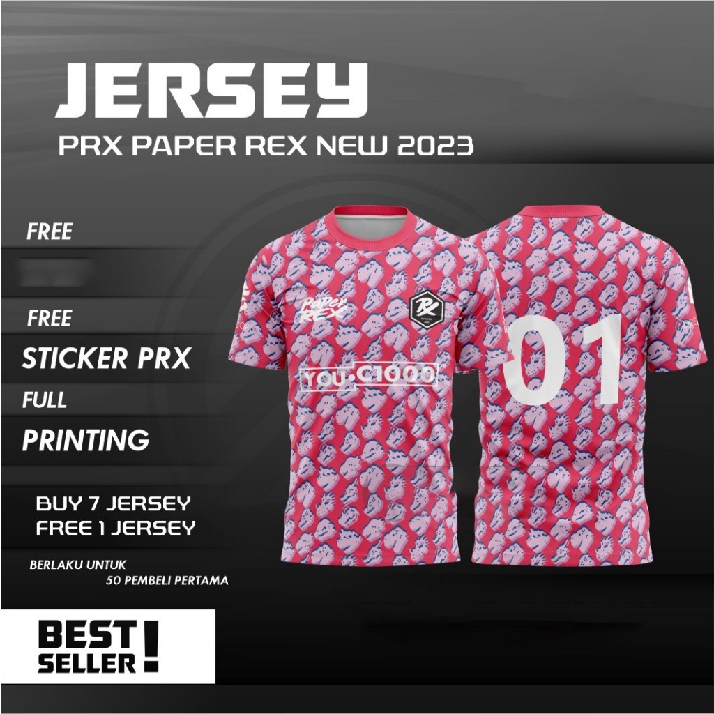 Jersey PRX PAPER REX NEW 2023 MY/SG FREE NICKNAME, NUMBER, & STICKER ...