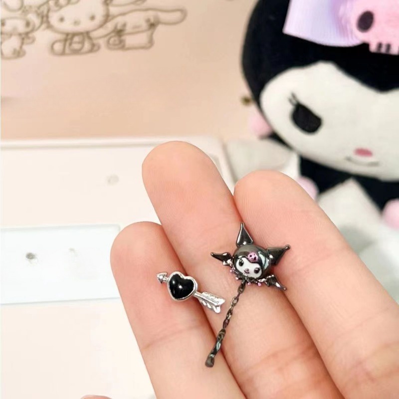 Heartbeat Sniper Devil Asymmetric Cute Earrings for Girls New Cartoon ...