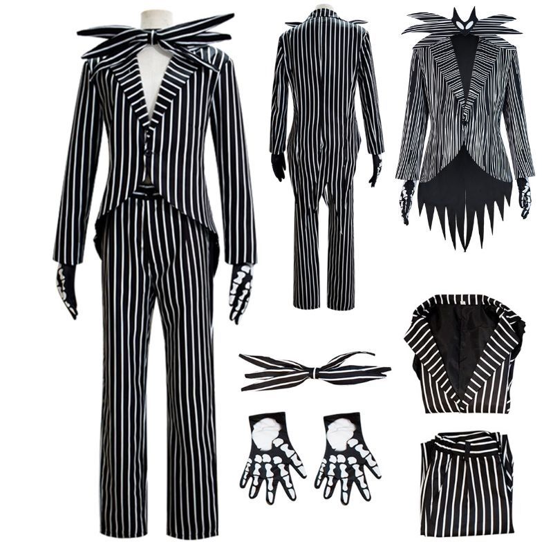 Adult Men Jack Cosplay Skellington Cosplay Costume Fantasia Outfit ...