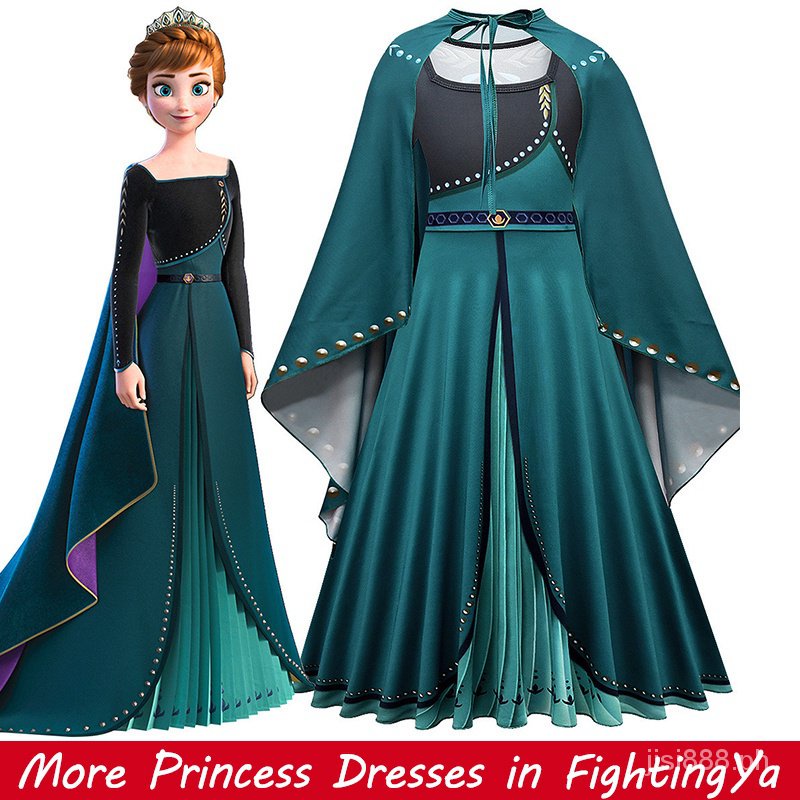 Frozen Anna Elsa Dress Girls Party Dresses Cosplay Anna Snow Queen ...