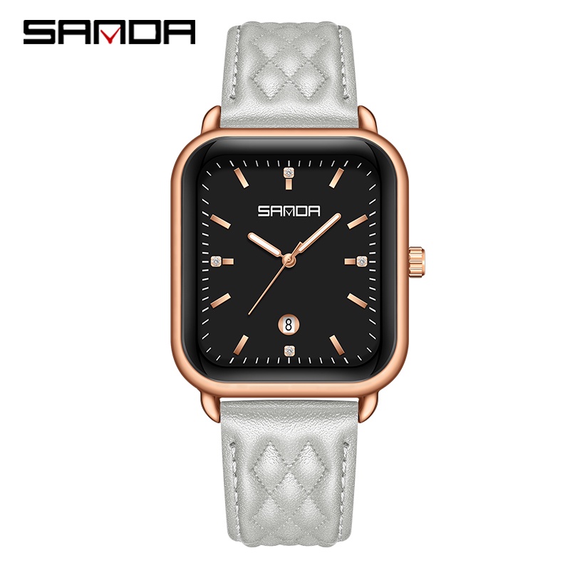Sanda Women's Elegant Casual Business Square Diamond Quartz Watch ...