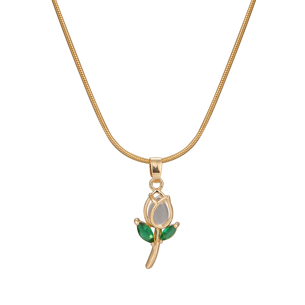 18K Gold Tala By Kyla Necklace for Women Clover Heart Cross Tulips Pendant Necklaces Choker ...