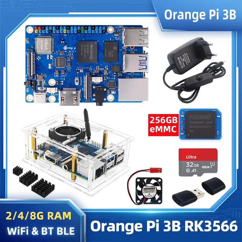 Orange Pi 3B 2/4/8 GB RAM DDR4 RK3566 WiFi Bluetooth BLE SBC Optional ...