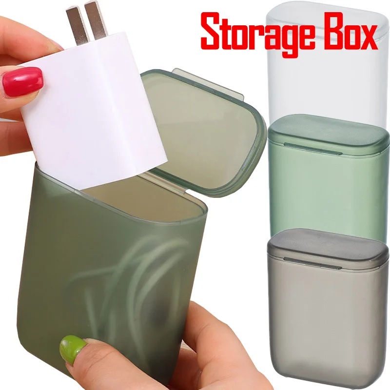Transparent Desktop Data Cable Storage Box with Cover/Travel Portable ...