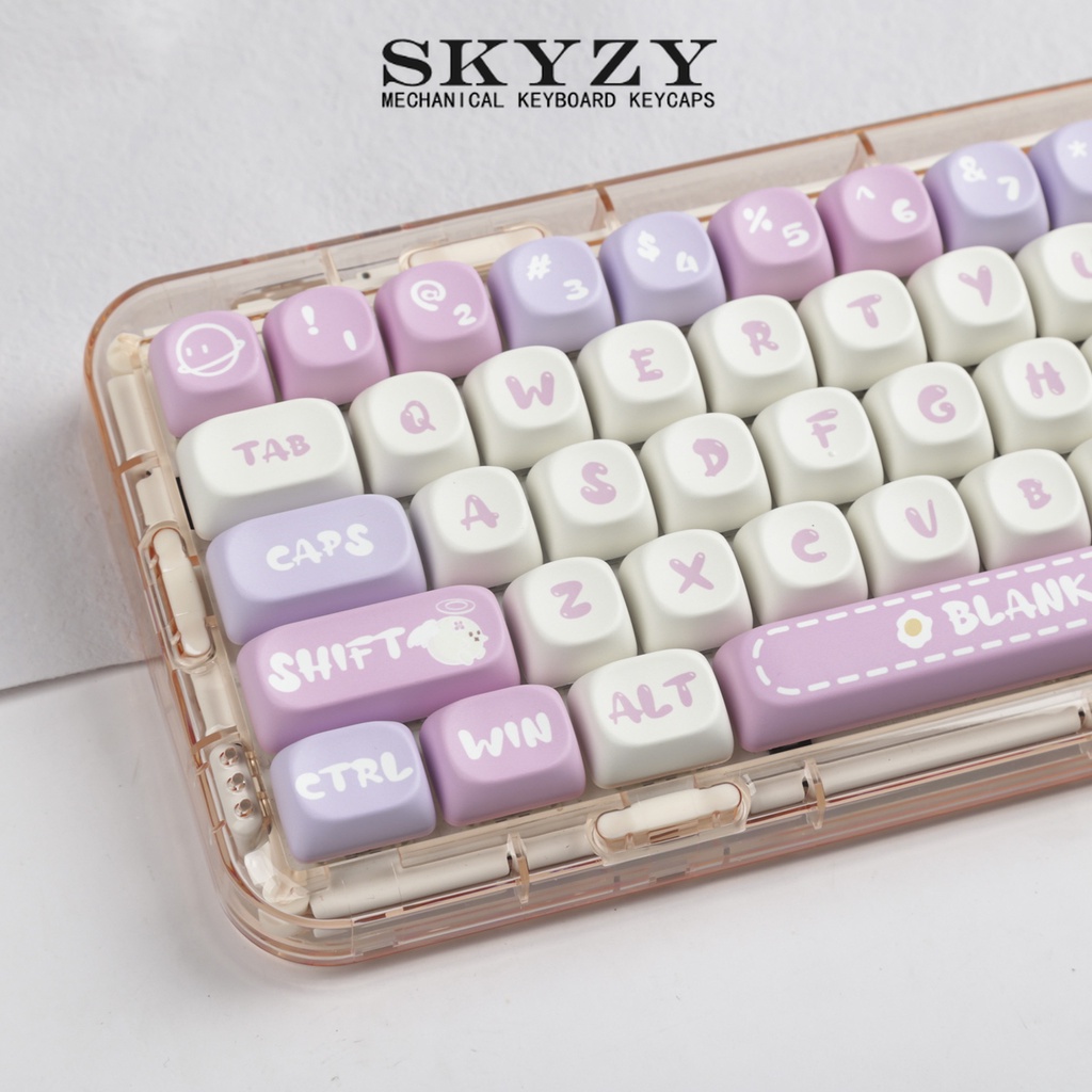 Bun Keycaps MOA Profile Pink Cartoon PBT Dye Sub Mechanical Keyboard ...