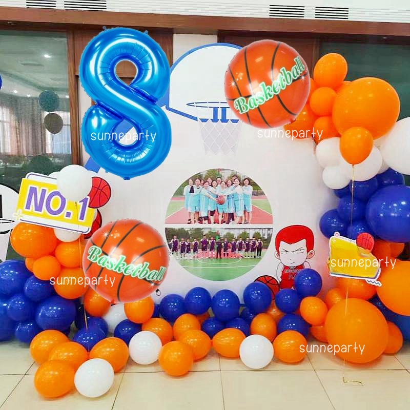 NBA Basketball Balloon Garland 32inch Blue Number Balloon For Kids ...