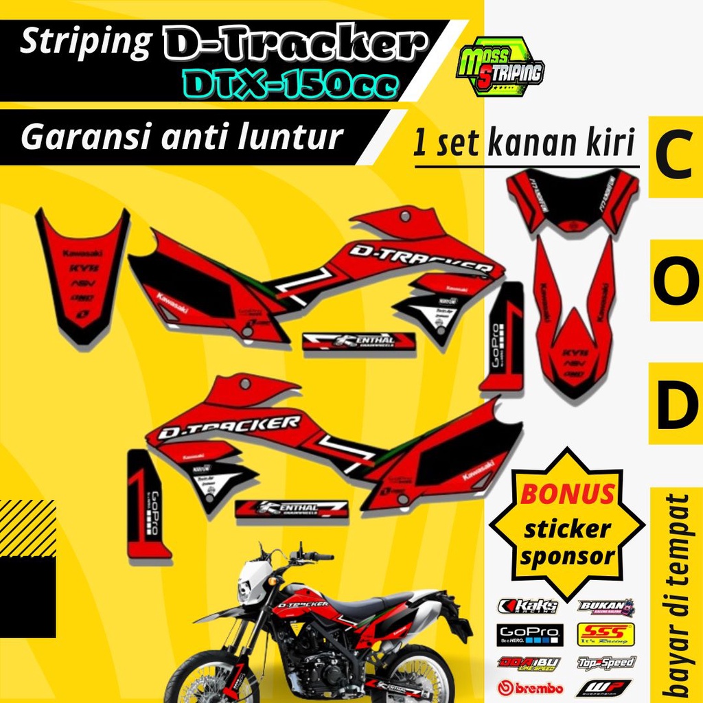 Striping Sticker Lis decal Motorcycle KAWASAKI DTRACKER DTX KLX D ...