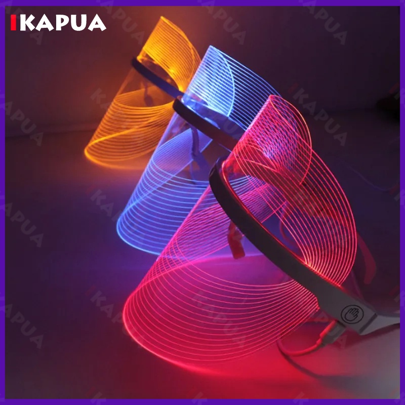 Wireless 3 Colors Led Mask with Blue Orange Red Light Therapy Led Face ...