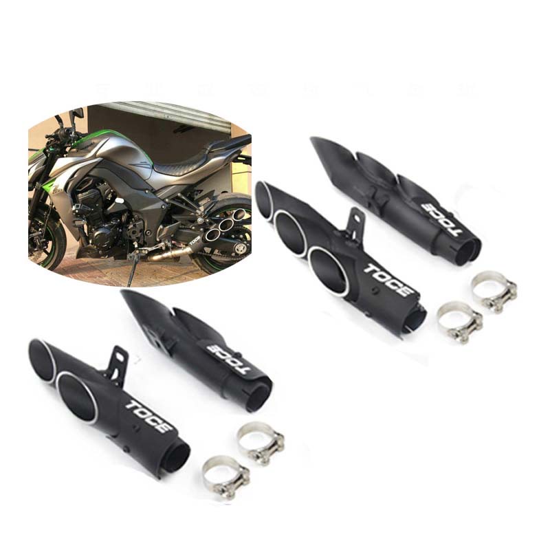 51MM/2" Universal Both Side Motorcycle Exhaust Muffler Pipe TOCE Modified Exhaust Muffler Pipe ...