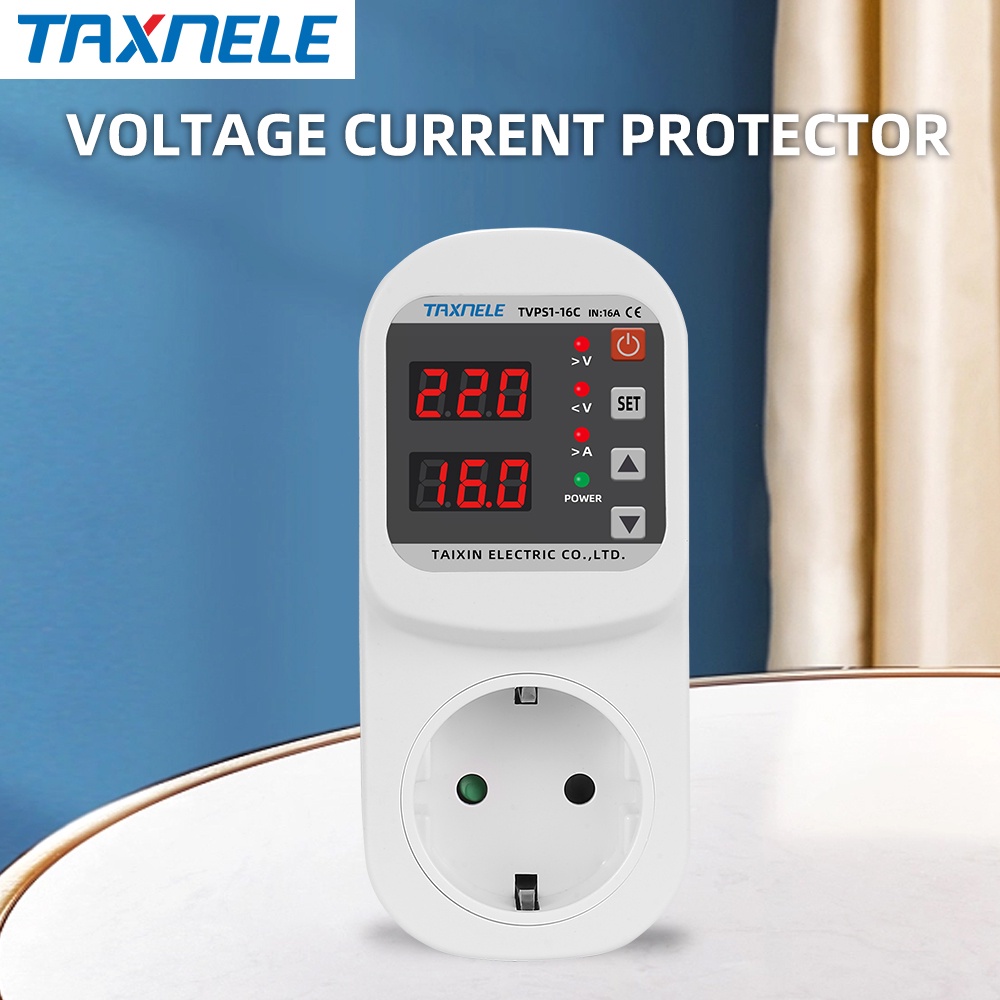 Automatic Voltage Current Protector Socket AC 220V 110V Adjustable 16A ...