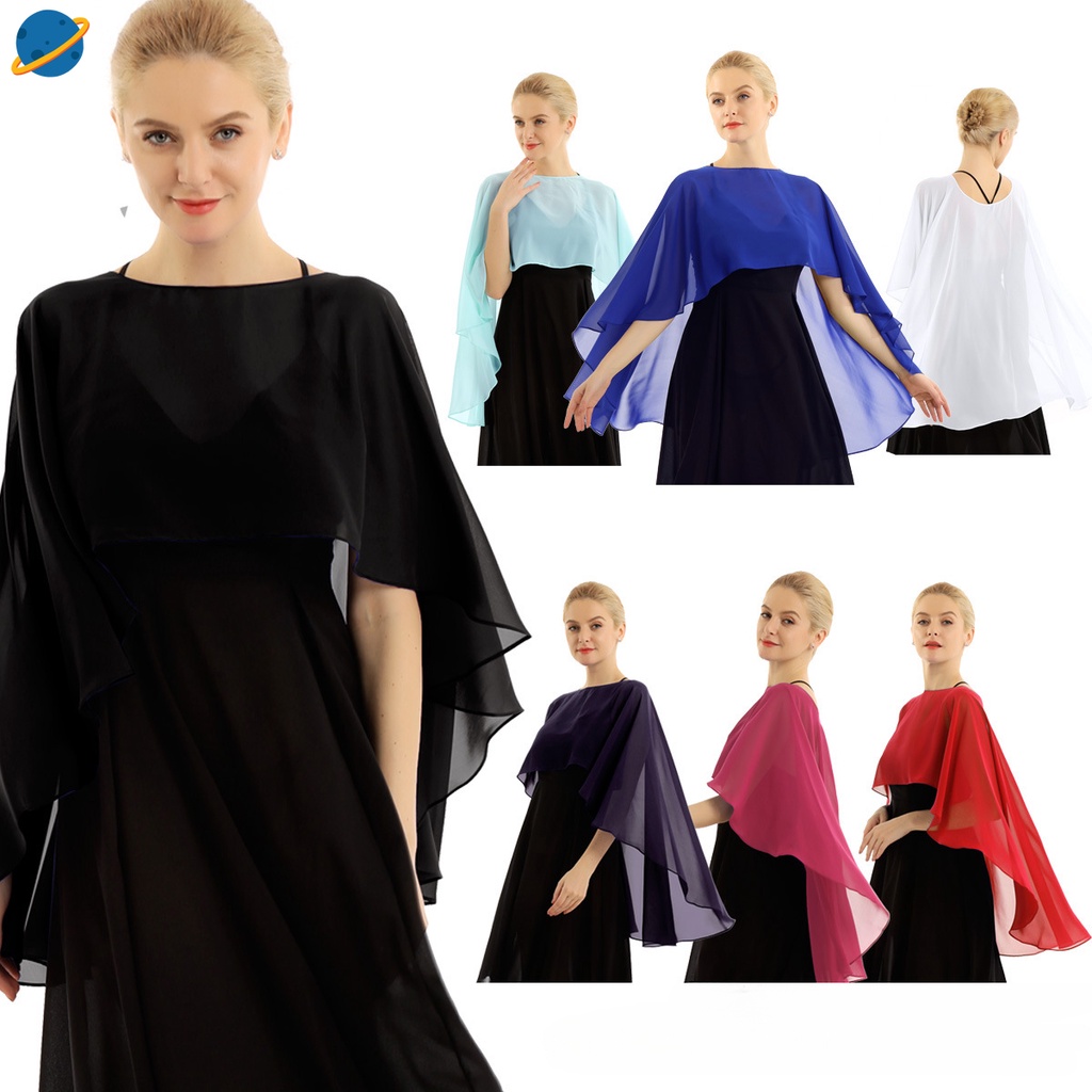 Capelets for women Chiffon Cape Shawls and Wraps for Evening Dress Wedding Capes Cover Up MM ...