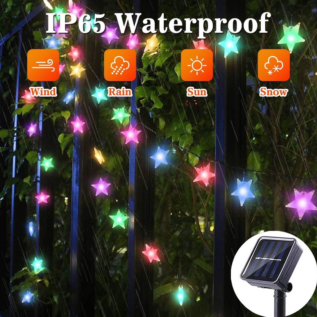 Solar Star String Lights Twinkle Outdoor Waterproof Lights For Lawn ...