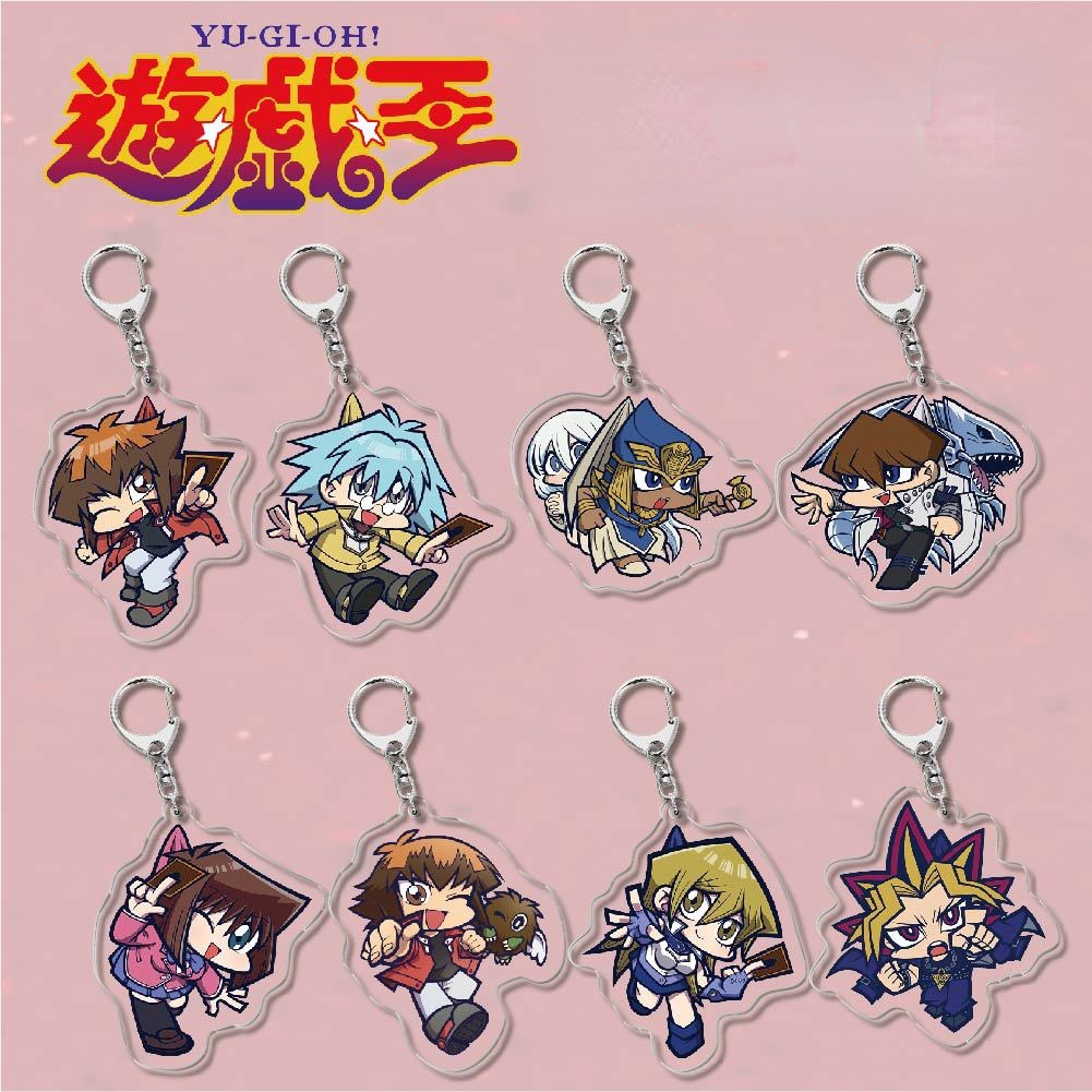 Anime Yugioh Keychains Figure Yu Gi Oh Yugi Muto Seto Kaiba Acrylic Bag ...