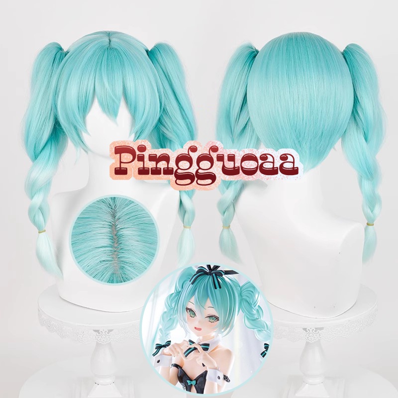 Game Vocaloid BiCute Bunnies Hatsune Miku Cosplay Wig 45cm Long ...