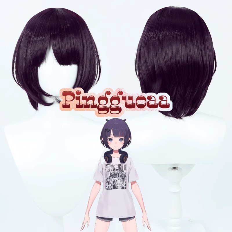 【ZYR】VTuber Hololive EN Ninomae Ina’nis Cosplay Wig 32cm Short Bob Wig ...