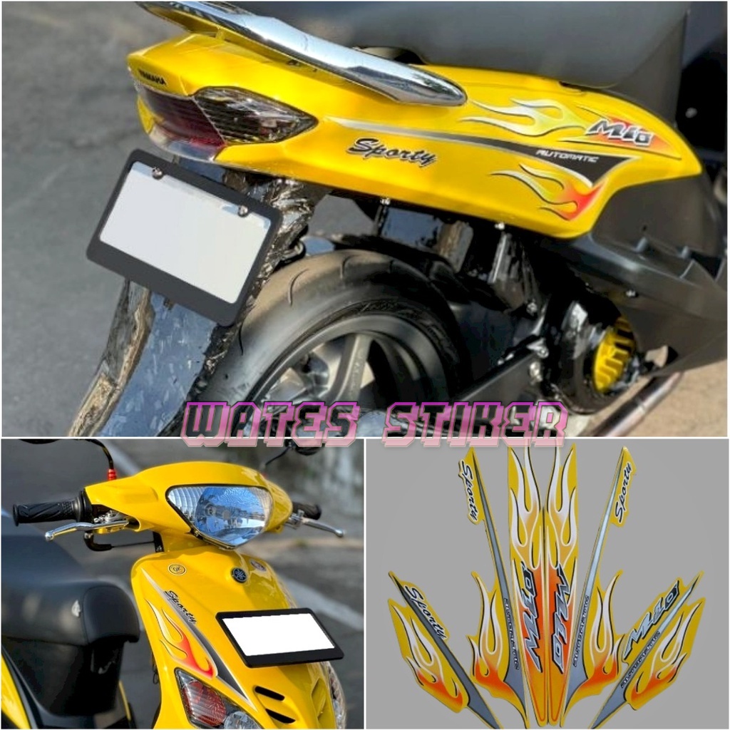 Striping Decal Polet Sticker Yamaha mio 2006 2007 sporty yellow flame ...