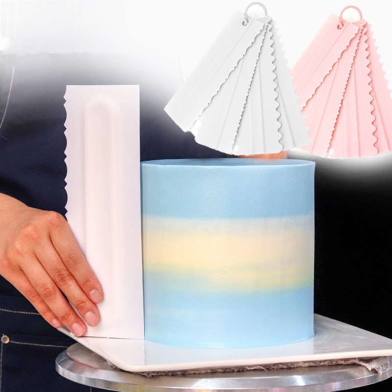 4Pcs Cake Decorating Comb Cake Scraper Smoother Cream Decorating Pastry ...