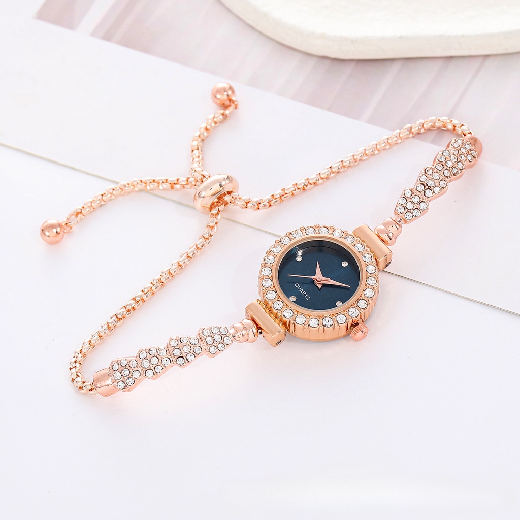 Fashion Diamond Round Women's Watch with Free Adjustment Bracelet Watch ...
