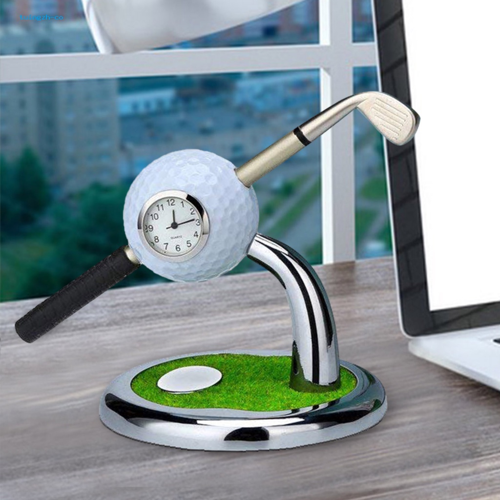 tuingzh Golf Pen Stand Clock Ornament Golf Pen Holder Mini Golf Ball ...