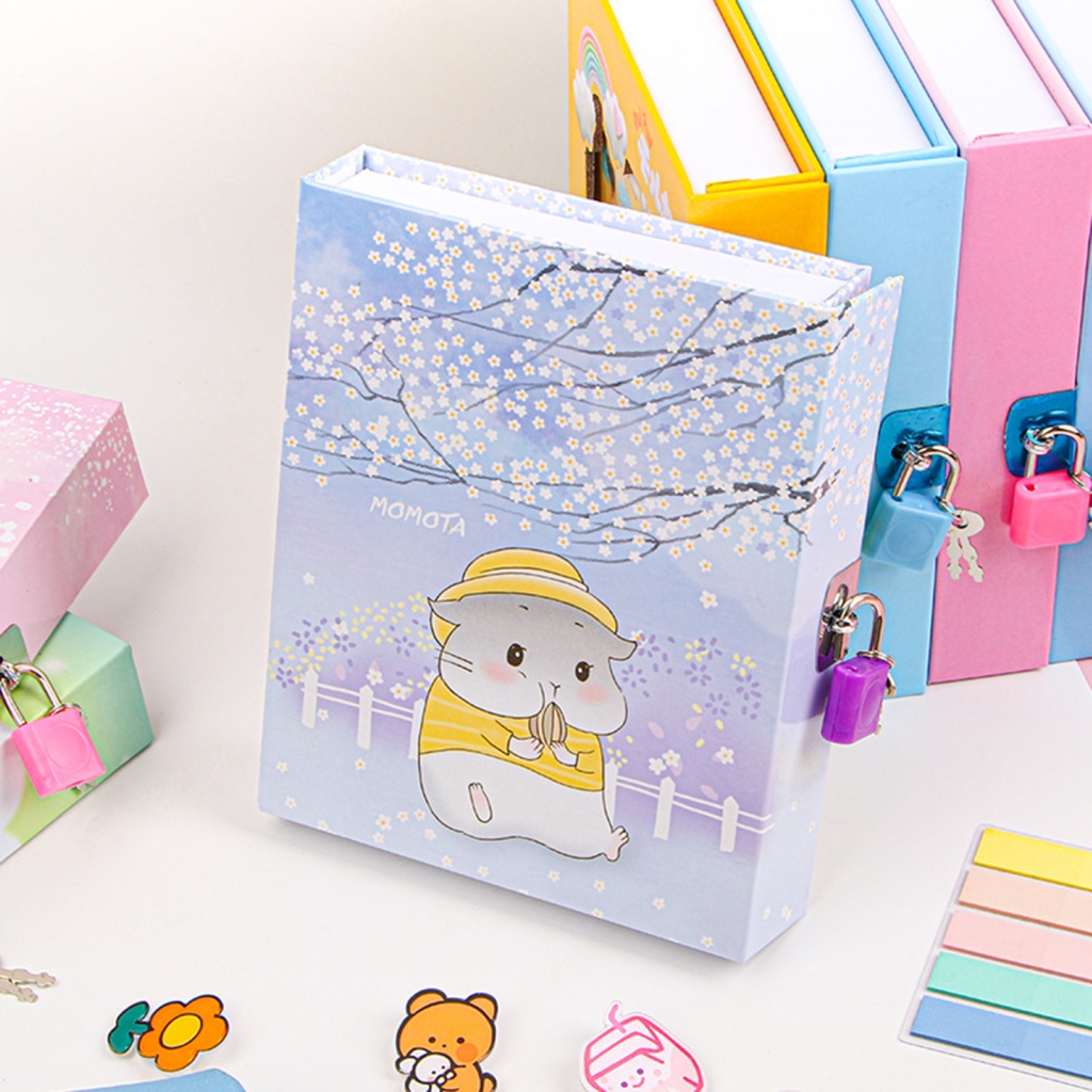 Diary Notebook with Lock Cute Pattern Smooth Writing Creative Password ...