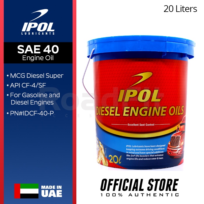 IPOL MCG Diesel Super SAE40 API CF-4/SF Engine Oil Gas/Diesel 20Liters ...