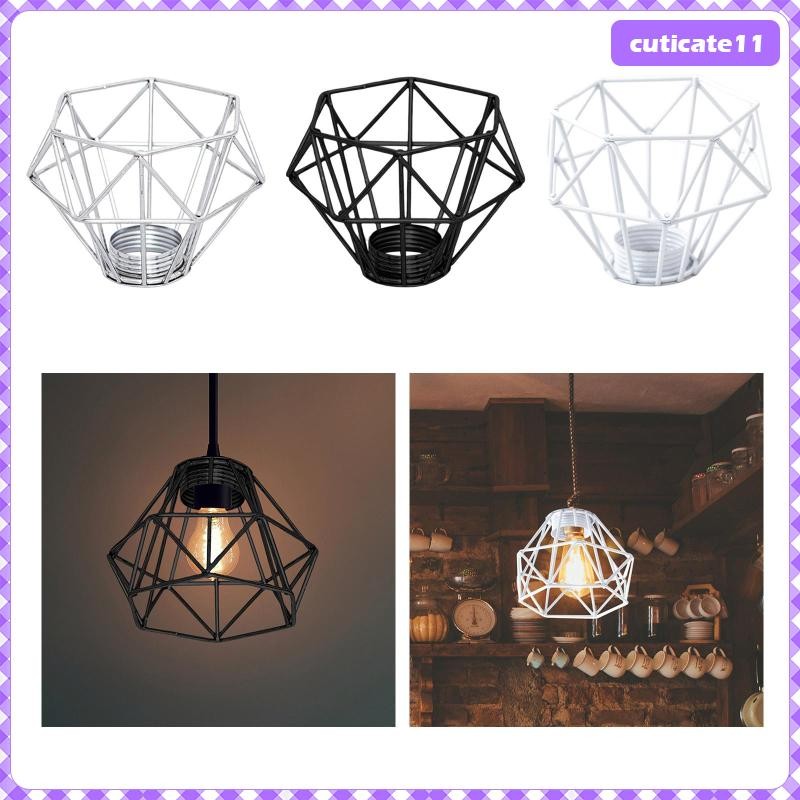 [Cuticate1] Lampshade Metal Lights Cage Bulb Guard Shape Hanging Decor ...