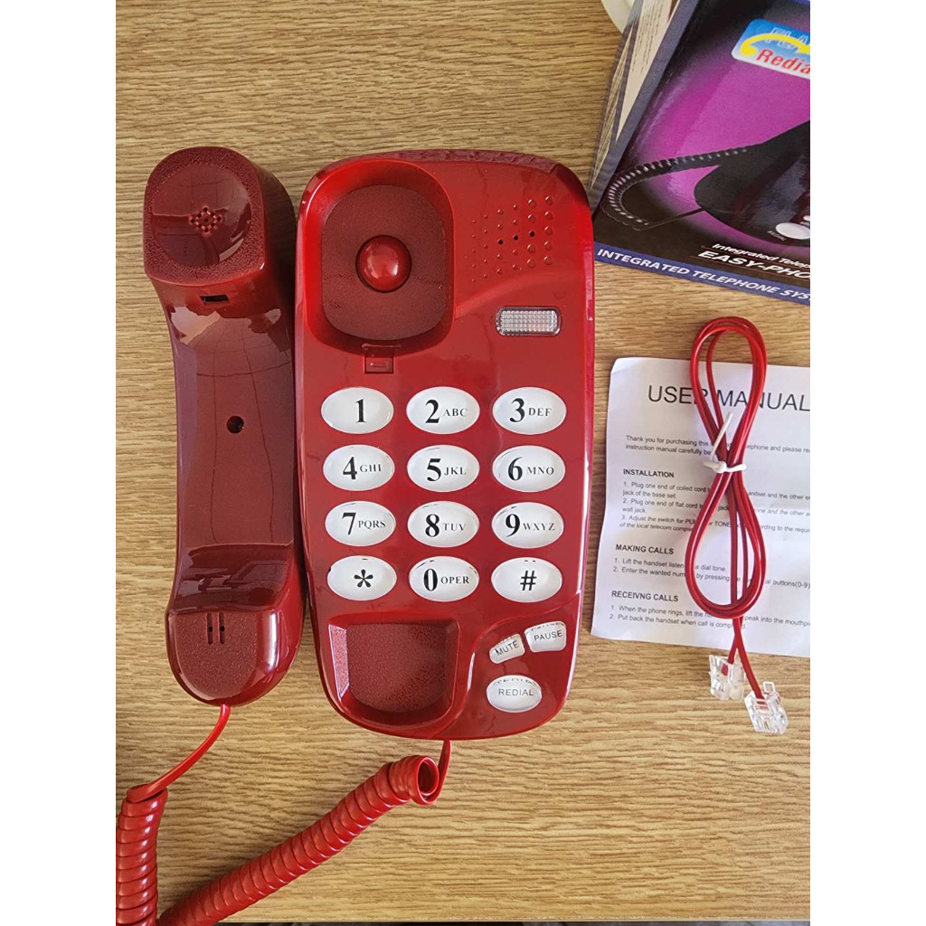 Wall Mounted Corded Phone Desktop House Phones NEW Wired Telephone Home ...