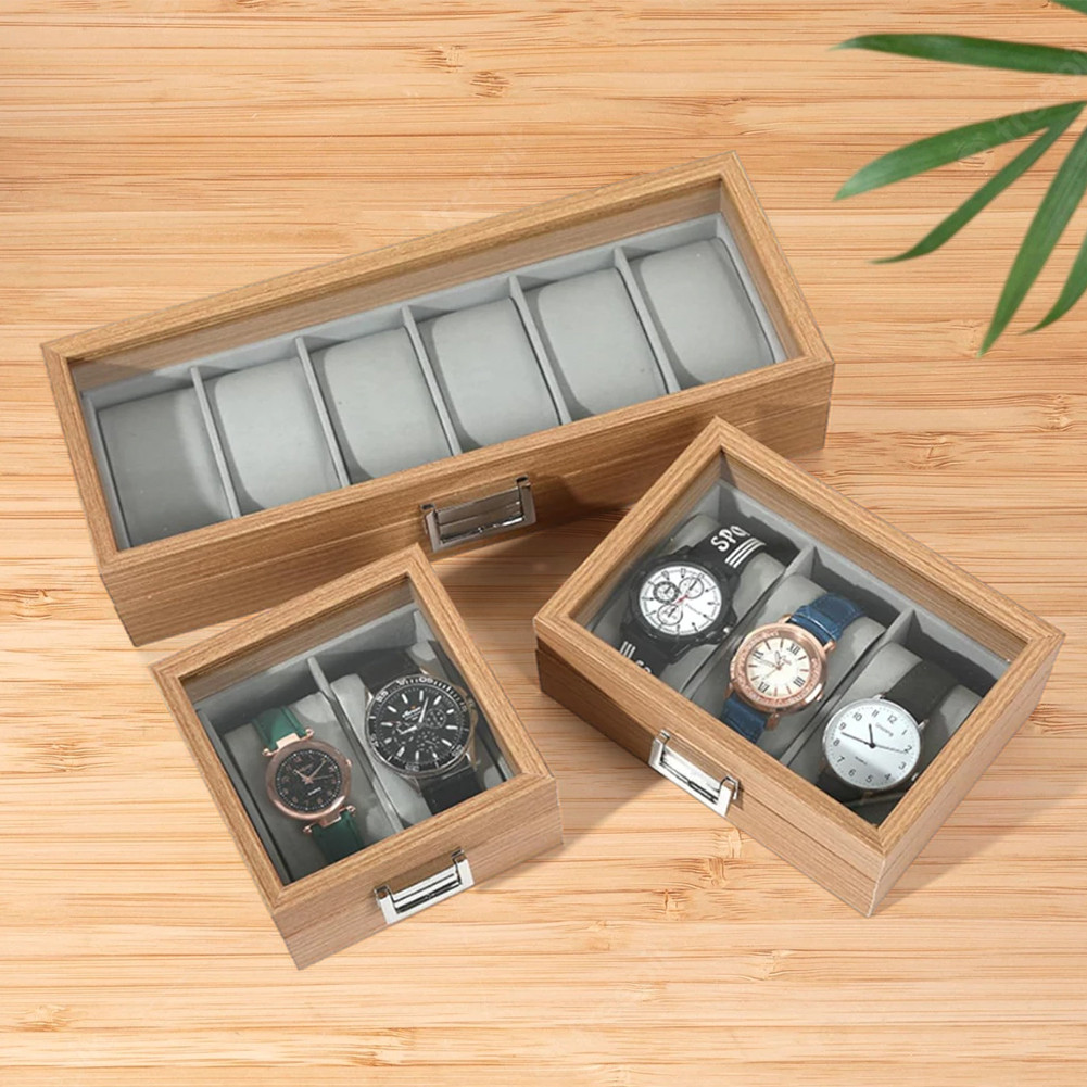 HS Wooden Watch Case Display Board for 6 Watches Watch Tray Watch ...
